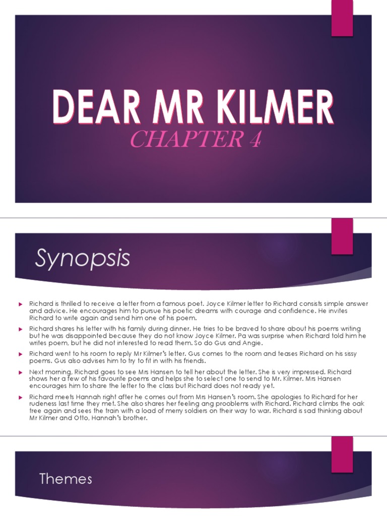 Dear MR Kilmer | PDF