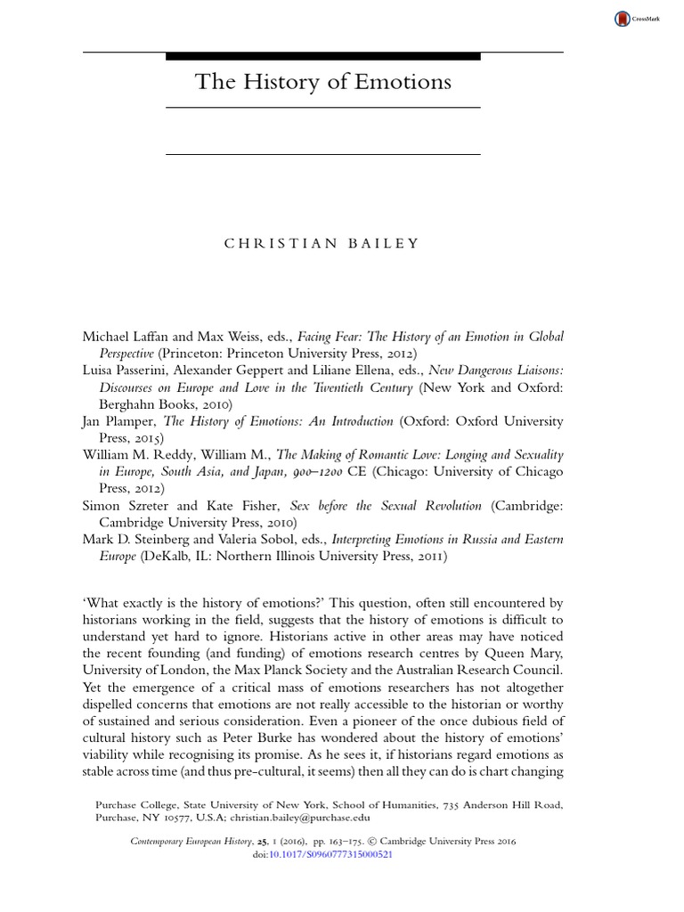 The History of Emotions | PDF | Emotions | Romance (Love)