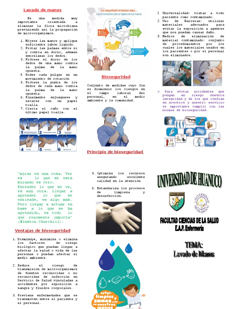 Triptico Lavado de Manos | PDF | Medicina | Ciencias de la Salud