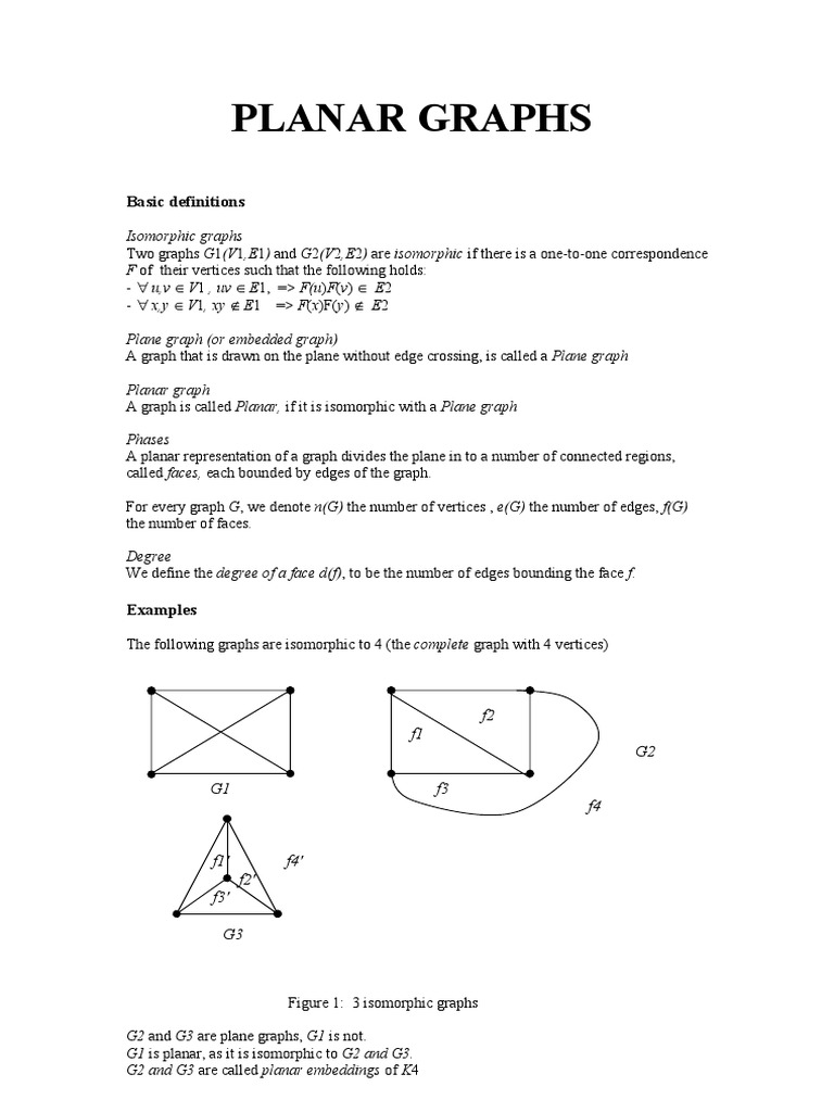 Planar Graphs: Basic Definitions | PDF | Graph Theory | Vertex (Graph Theory)