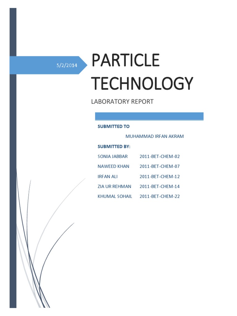 Particle Technology Lab Report | PDF | Mill (Grinding) | Materials