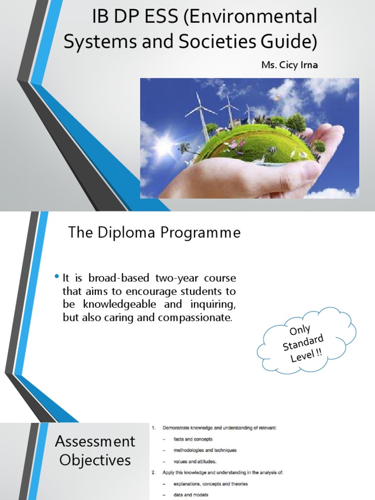 IB DP ESS (Environmental Systems and Societies Guide) : Ms. Cicy Irna | PDF