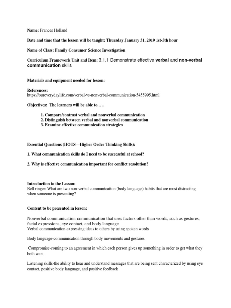 Human Knot Lesson Plan | PDF | Nonverbal Communication | Body Language