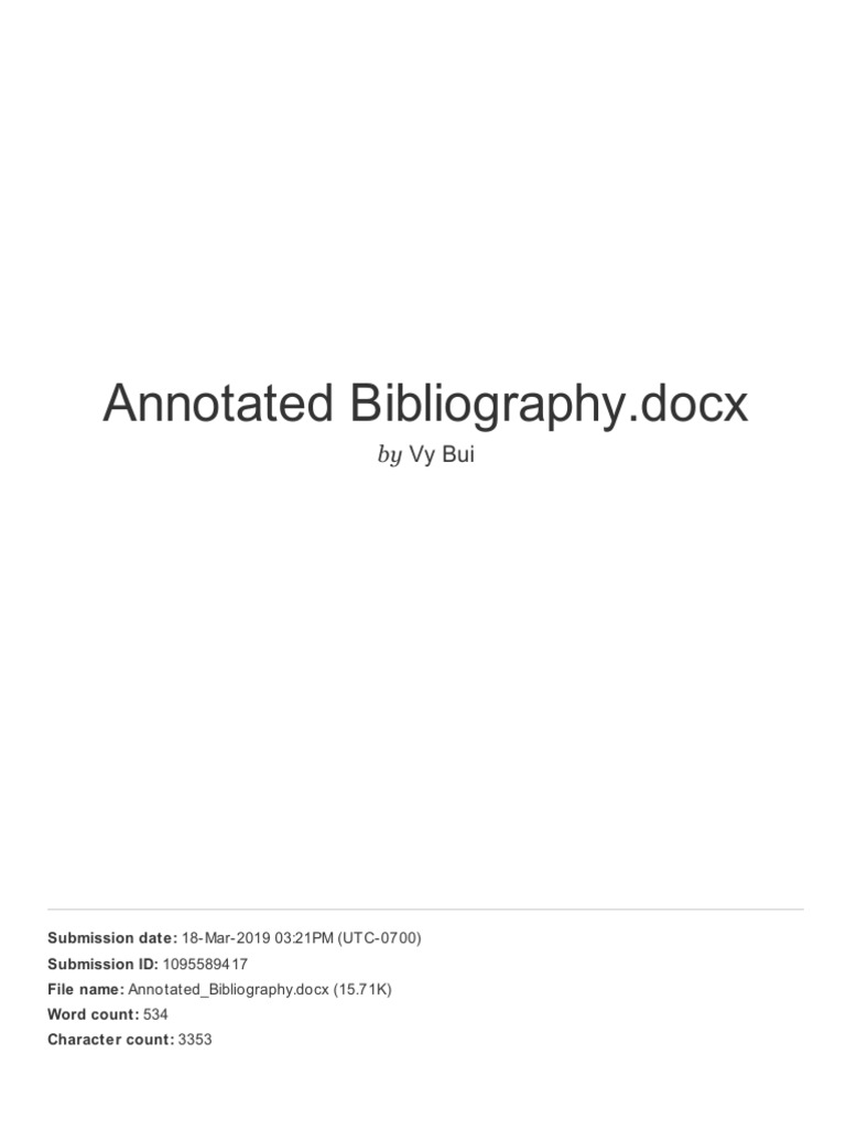 Annotated Bibliography | PDF | Citation | Persuasion