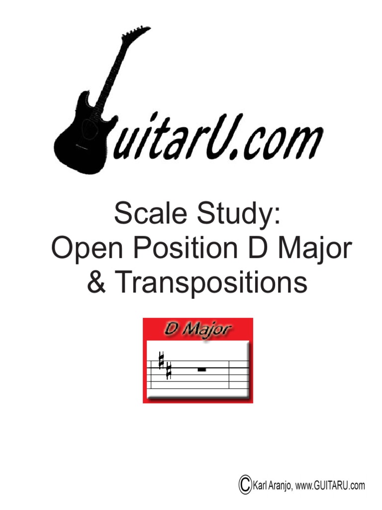 Scale Study: Open Position D Major & Transpositions | PDF | Scale ...