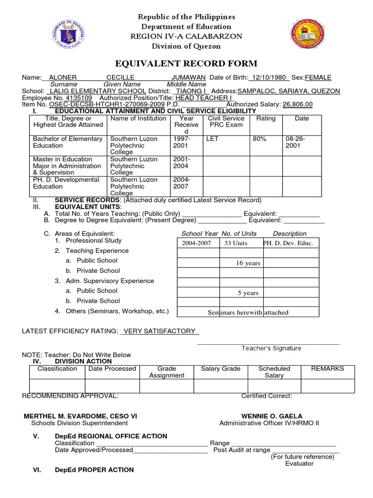 ERF Sample | PDF | Academia | Teachers