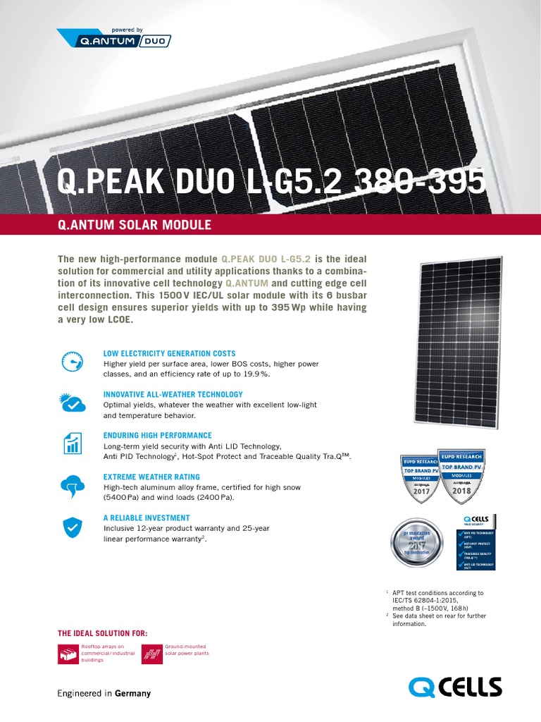 Q Cells Qpeak Duo Mlg9 375wc