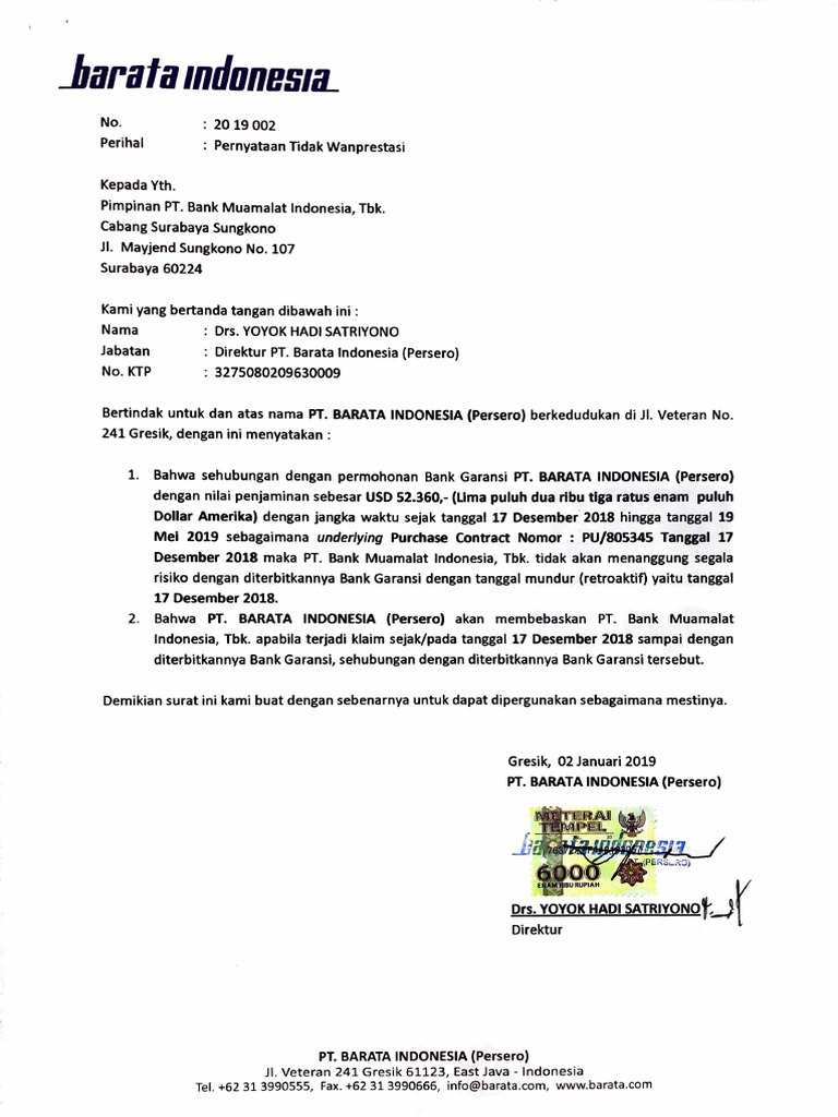 Surat Backdate | PDF