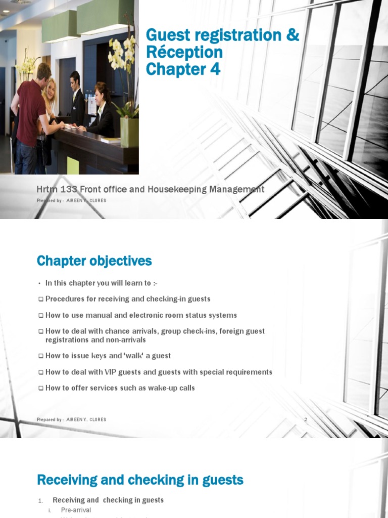 Chapter 4 Guest Registration | PDF | Cheque | Receipt