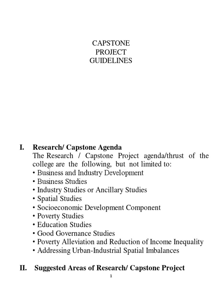 Guidelines for Capstone Projects Covering Research Methodologies ...