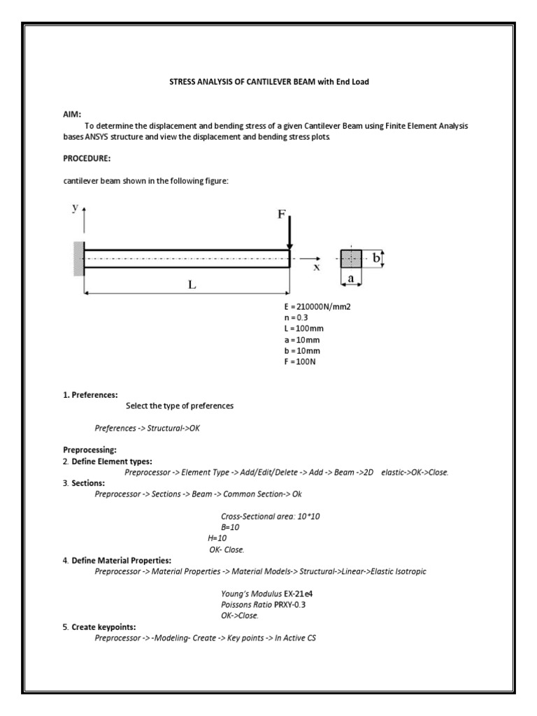 Ansys Problems | PDF | Bending | Beam (Structure)