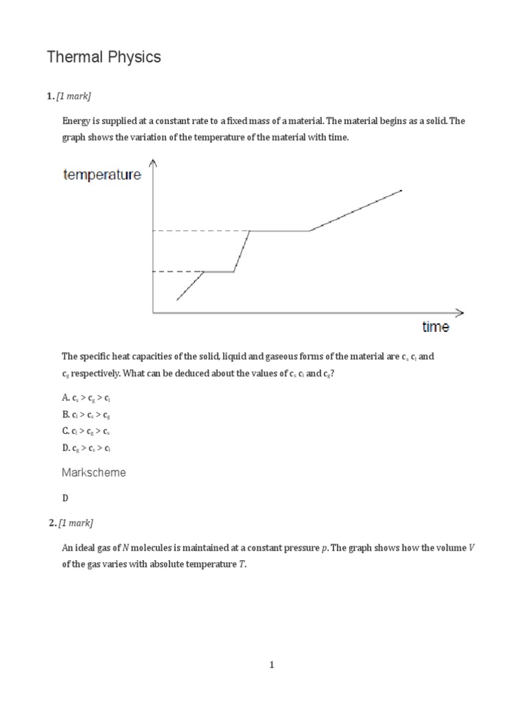 Thermal Physics | PDF | Gases | Temperature