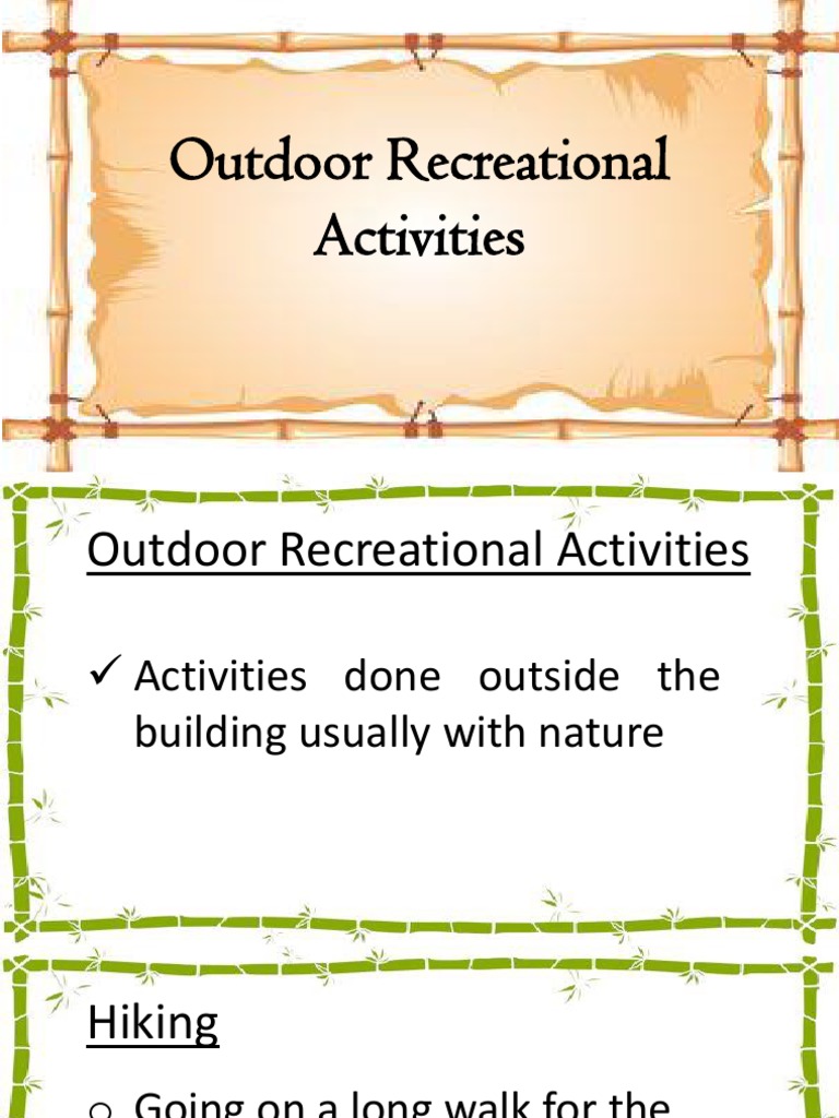 Outdoor Recreational Activity Grade 12 | PDF | Hiking | Backpacking ...