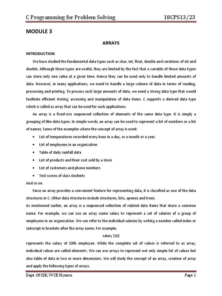 Cps Module 3 Pdf String Computer Science C Programming Language