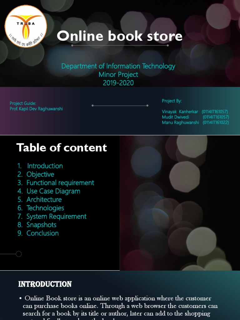 Online Book Store: Department of Information Technology Minor Project ...