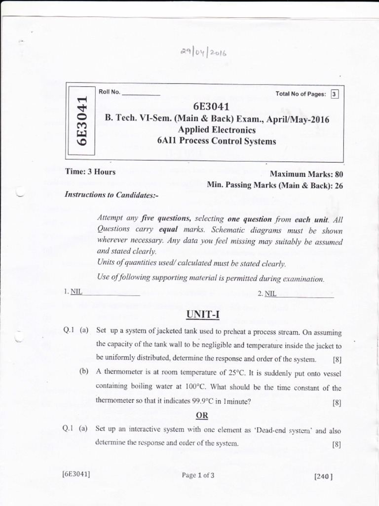 6AI1 Process Control Systems PDF | PDF | Distillation | Mechanical ...