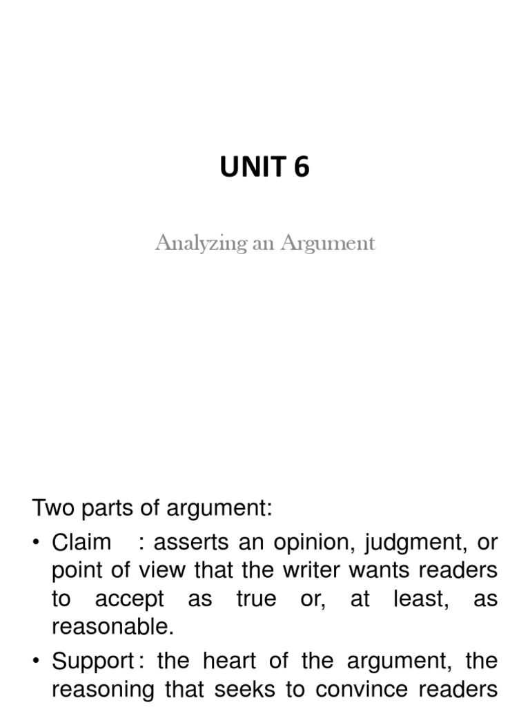 Unit 6: Analyzing An Argument | PDF | Causality | Automation