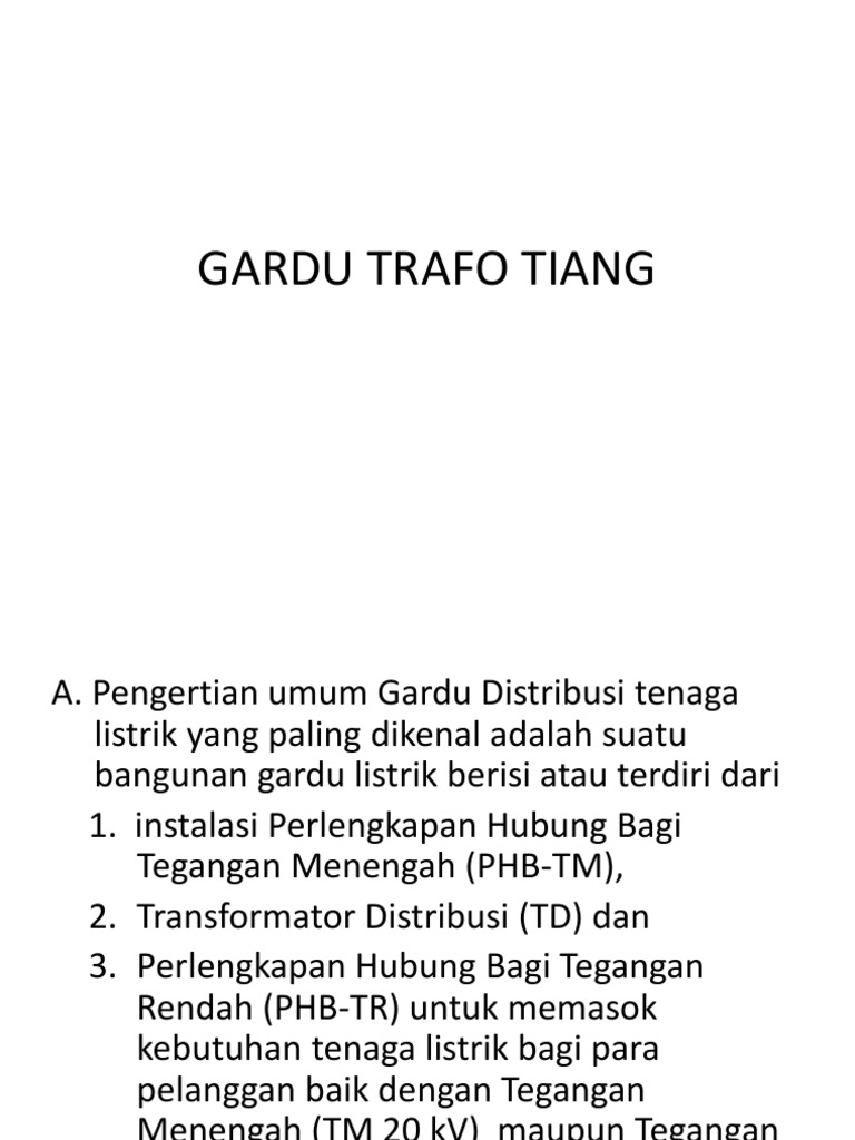 Gardu Trafo Tiang | PDF