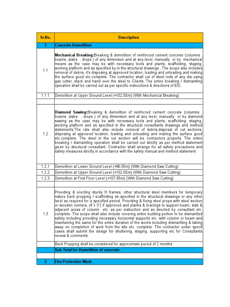 BOQ for Steel Structure Demolition | PDF | Structural Steel | Composite ...