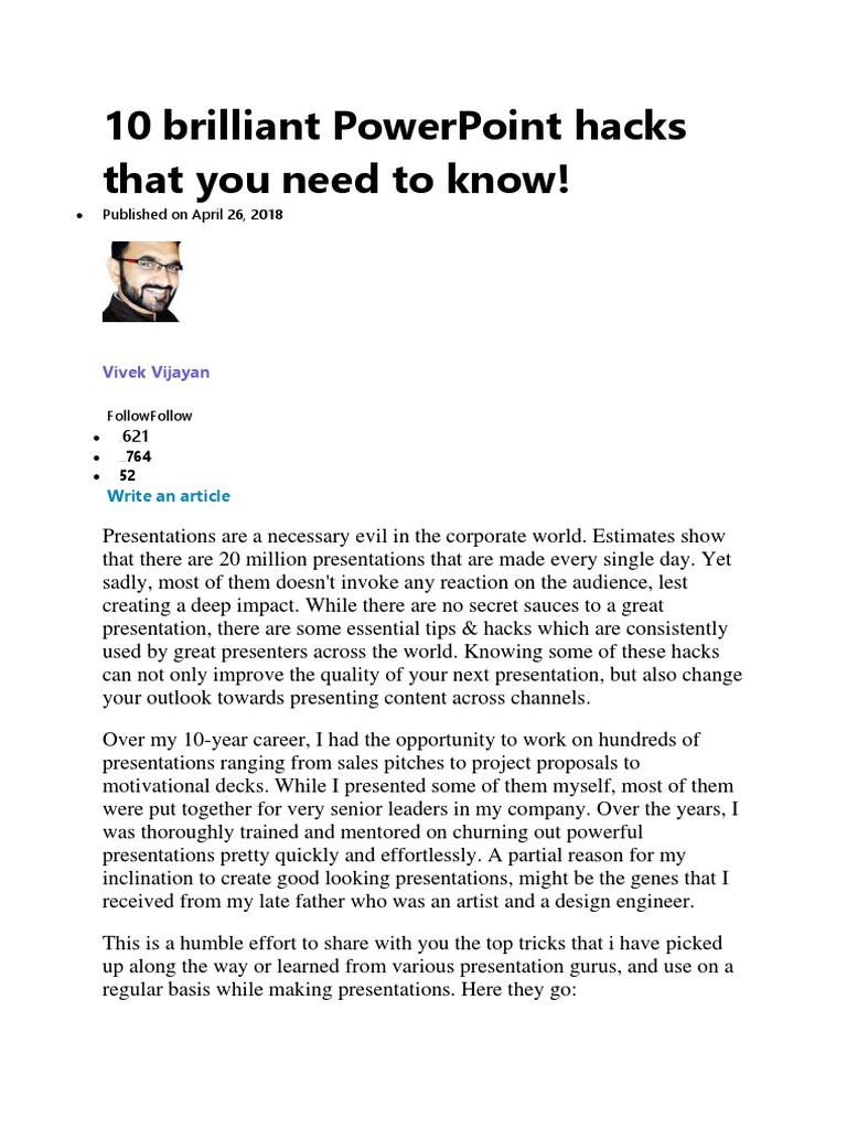 10 Brilliant PowerPoint Hacks That You Need To Know | PDF | Microsoft ...