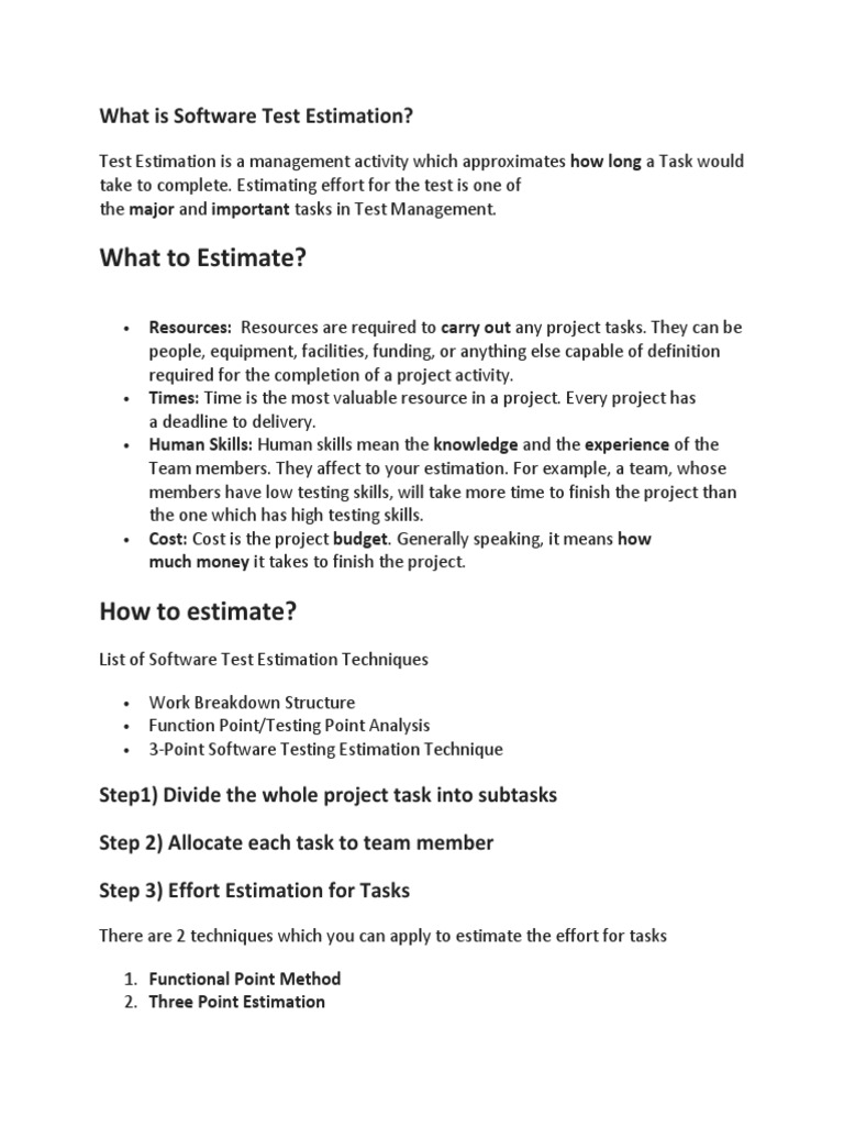 Software Test Estimation | PDF | Software Testing | Systems Science