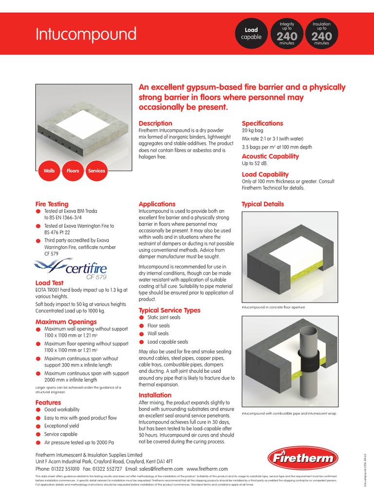 Fire Therm Intucompound | Download Free PDF | Pipe (Fluid Conveyance ...