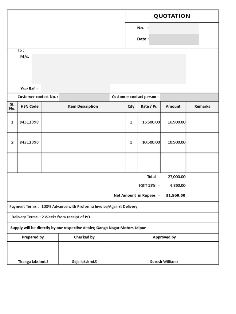 Quotation Model | PDF