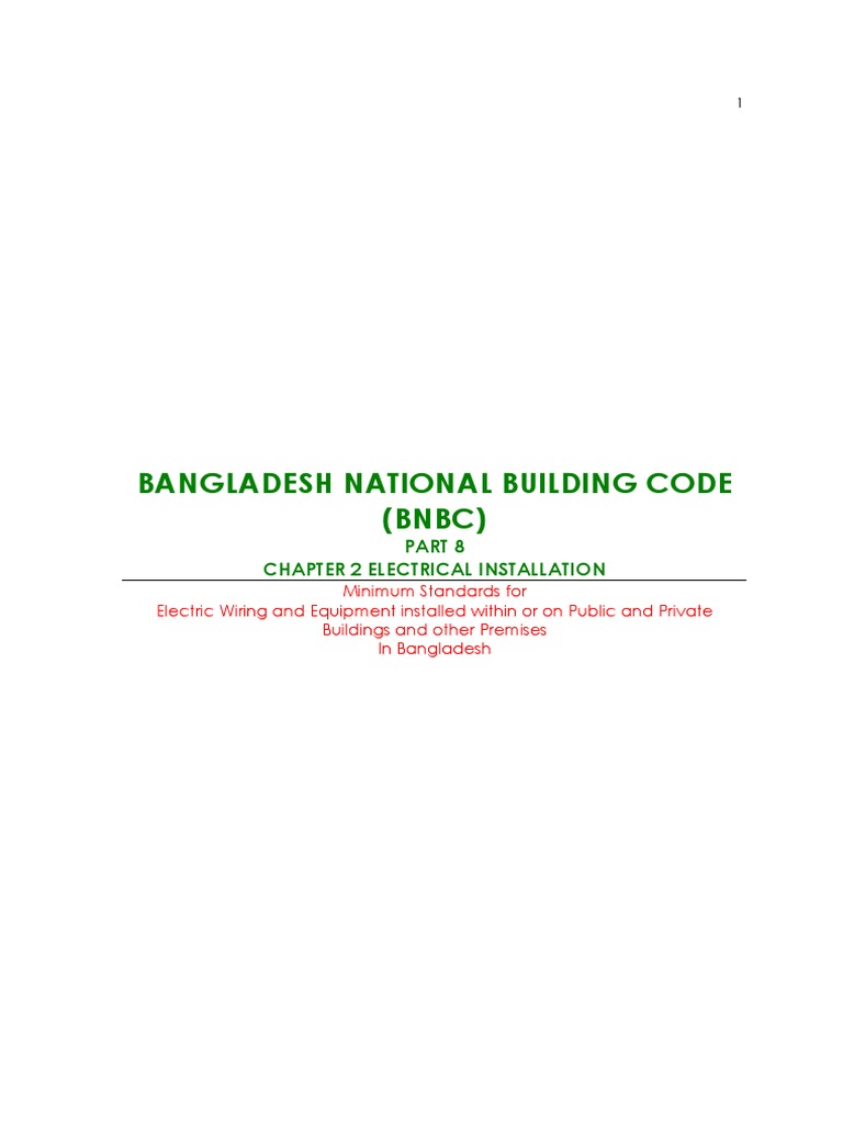 BNBC Electrical Installation Standards | PDF | Electrical Wiring | Ac ...