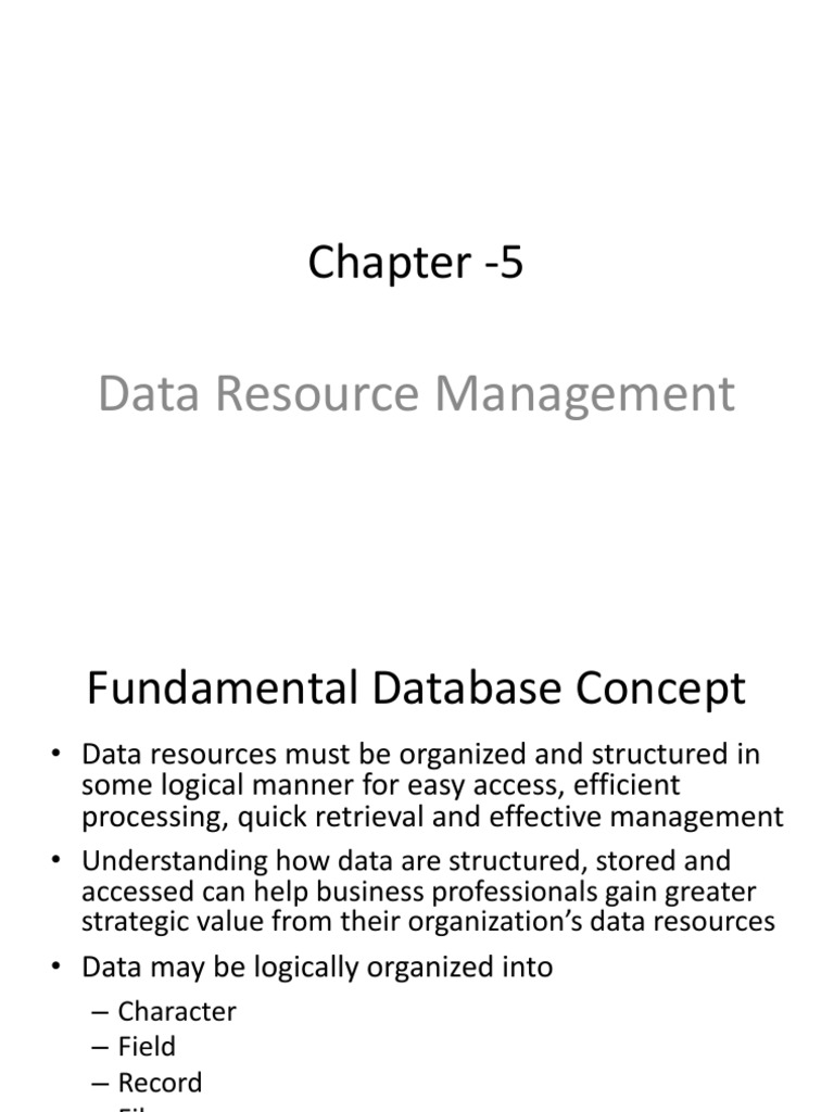 178chapter 5 - Data Resource Management | PDF | Data Warehouse | Databases