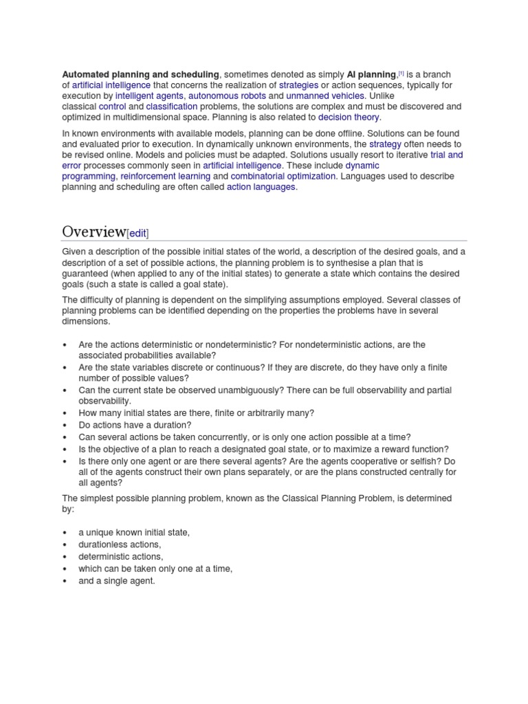 Automated Planning and Scheduling | Download Free PDF | Theoretical ...