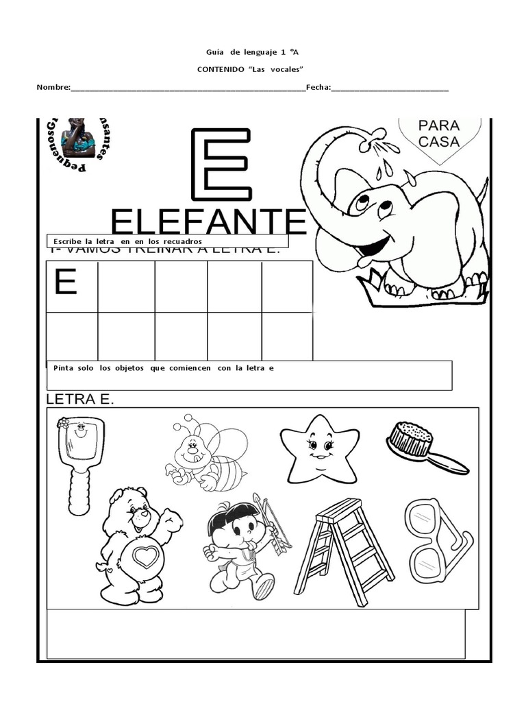 Actividades para trabajar la letra e | PDF | Idiomas | Poesía