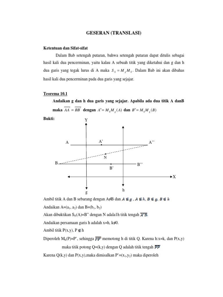 Teorema dan Sifat Translasi Geometri | PDF