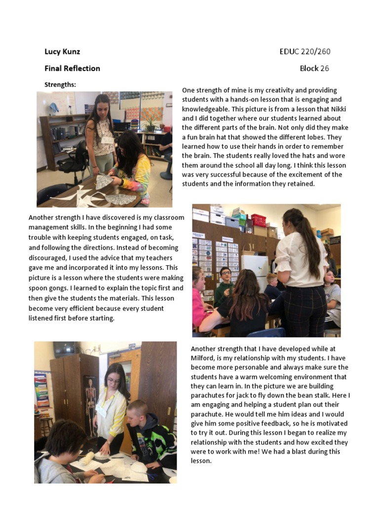 Final Science Reflection | PDF | Applied Psychology | Teachers