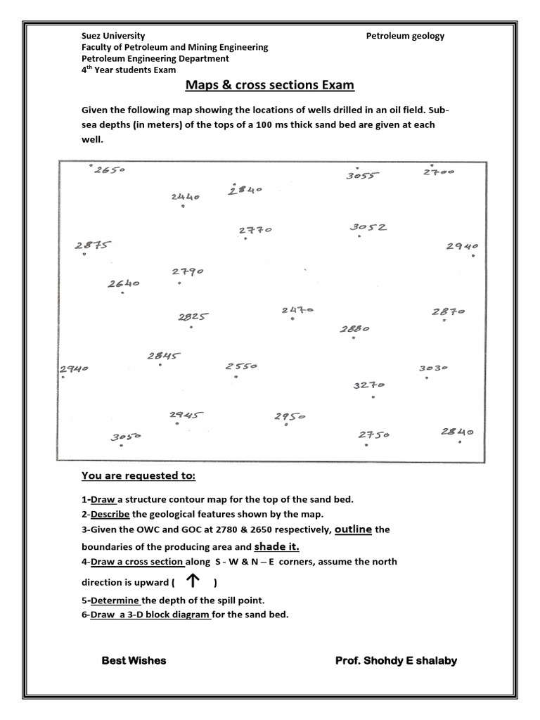 Maps & Cross Sections Exam: You Are Requested To | PDF