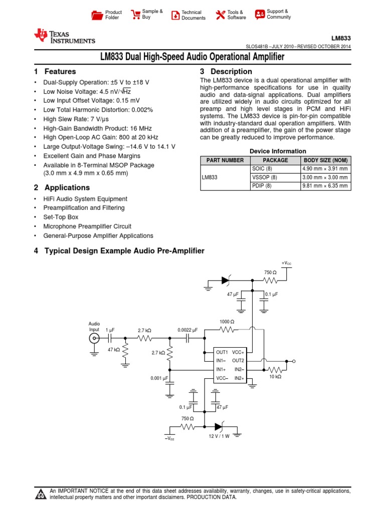 lm833 PDF | PDF | Electrostatic Discharge | Amplifier