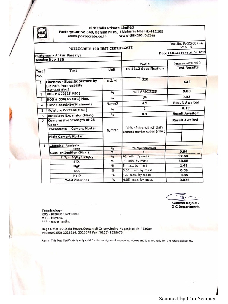 MTC Flyash | PDF