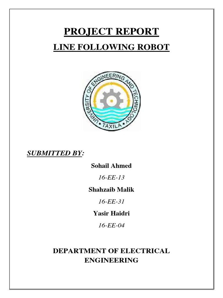 Project Report: Line Following Robot | PDF | Microcontroller | Infrared