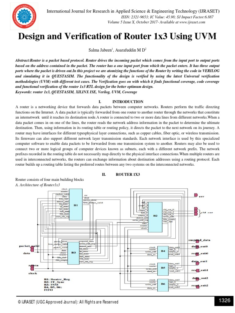 Design and Verification of Router 1x3 Using UVM | Router (Computing) | Computer Network