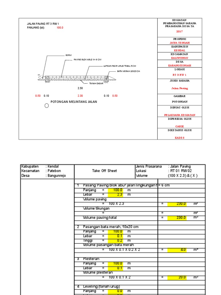 Gambar+rab Jalan Paving | PDF