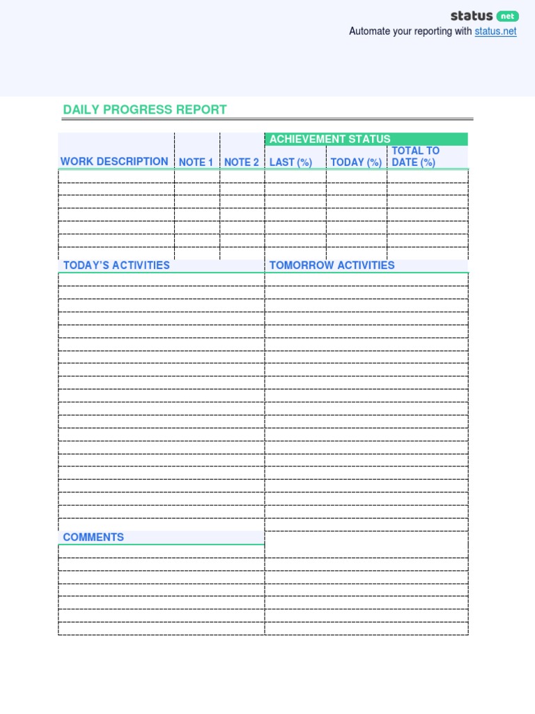 Daily Progress Reporting with Status.net | PDF
