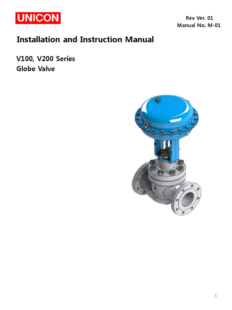 Unicon v100 Globe Valves | PDF | Valve | Actuator