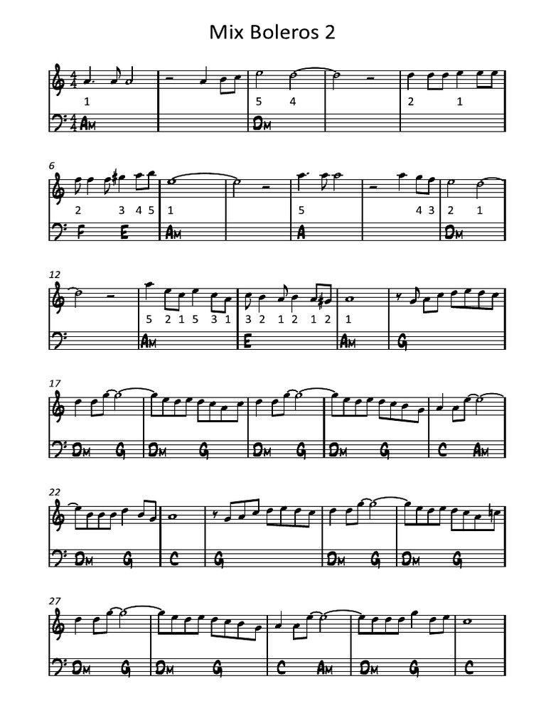 MIX BOLEROS 2 V FACIL - 12 - Partitura Completa PDF | PDF