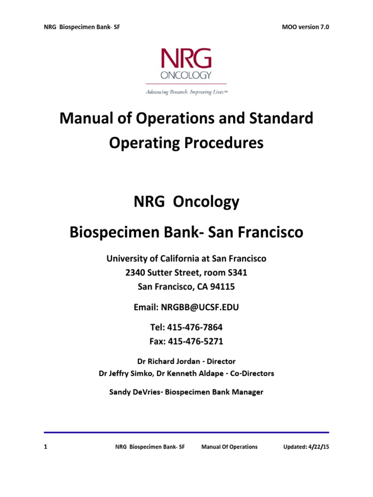 NRG SOP Manual PDF | PDF | Institutional Review Board | Health ...