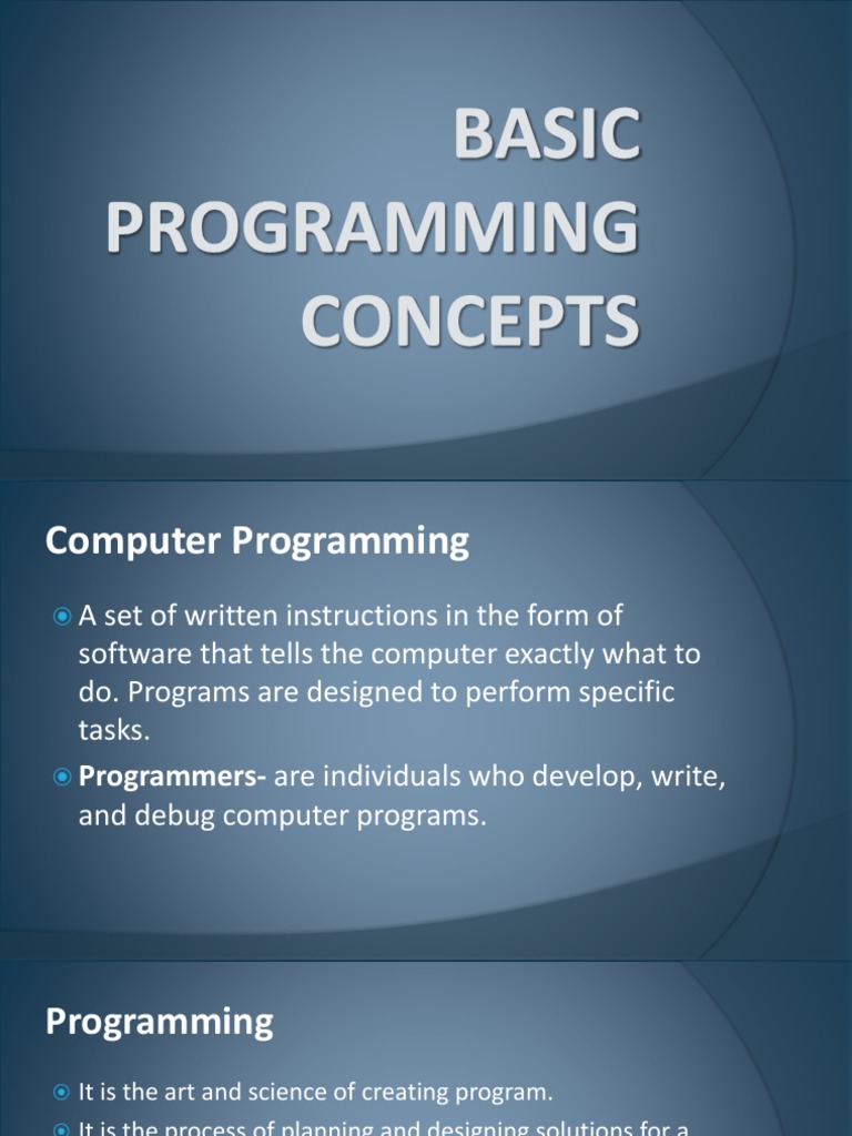 Basic Programming Concepts | PDF | Computer Program | Programming