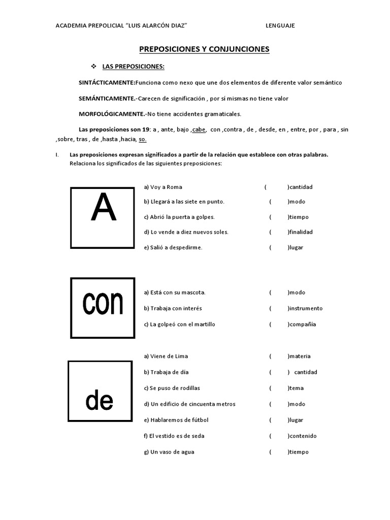 05-03-15 Preposiciones y Conjunciones | PDF | Preposición y ...