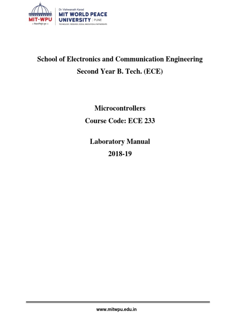 Microcontrollers - Lab Manual - Final | PDF | Electric Motor | Microcontroller
