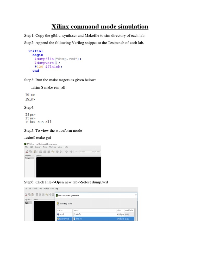 Xilinx Command Mode Simulation | PDF
