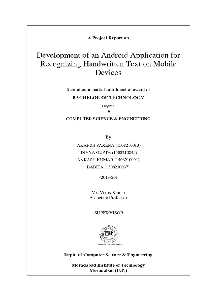 Development of An Android Application For Recognizing Handwritten Text ...