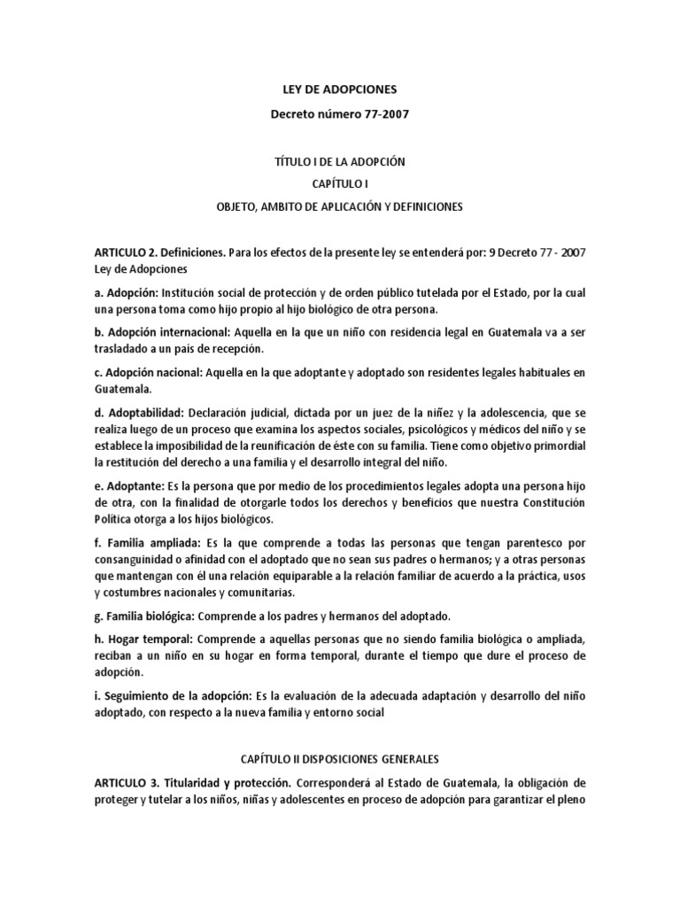 Ley de Adopciones | PDF | Adopción | Familia
