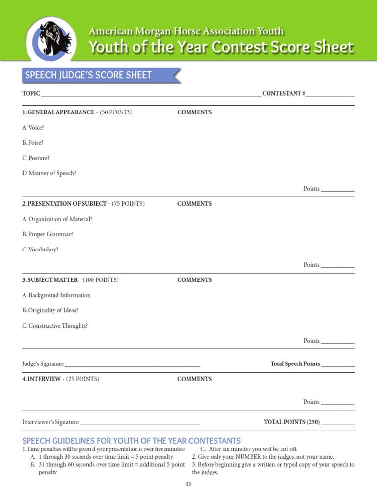 Score Sheet Judging | PDF